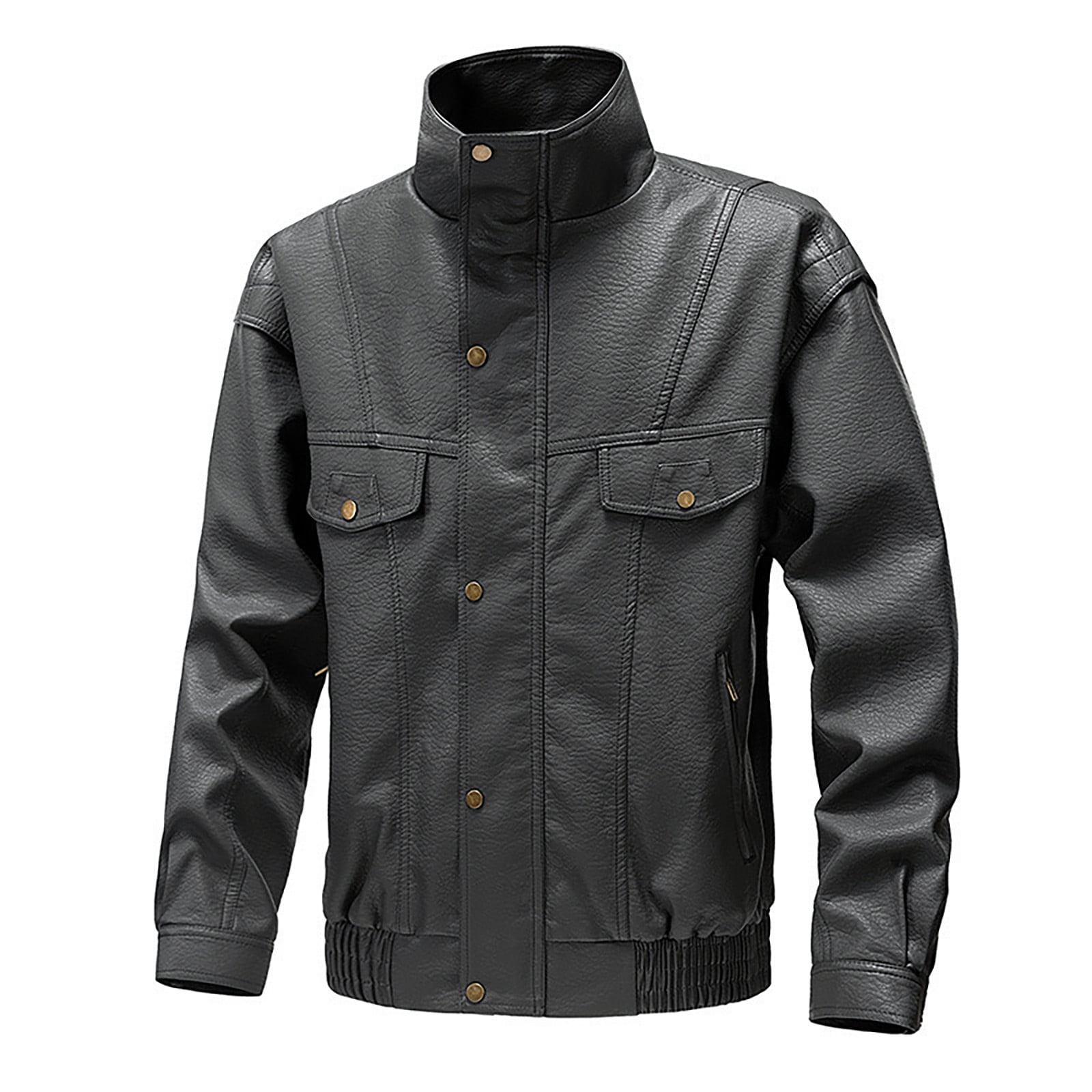 Wjtguo Men's Vintage Motorcycle Jacket Riding Motorbike Leather ...
