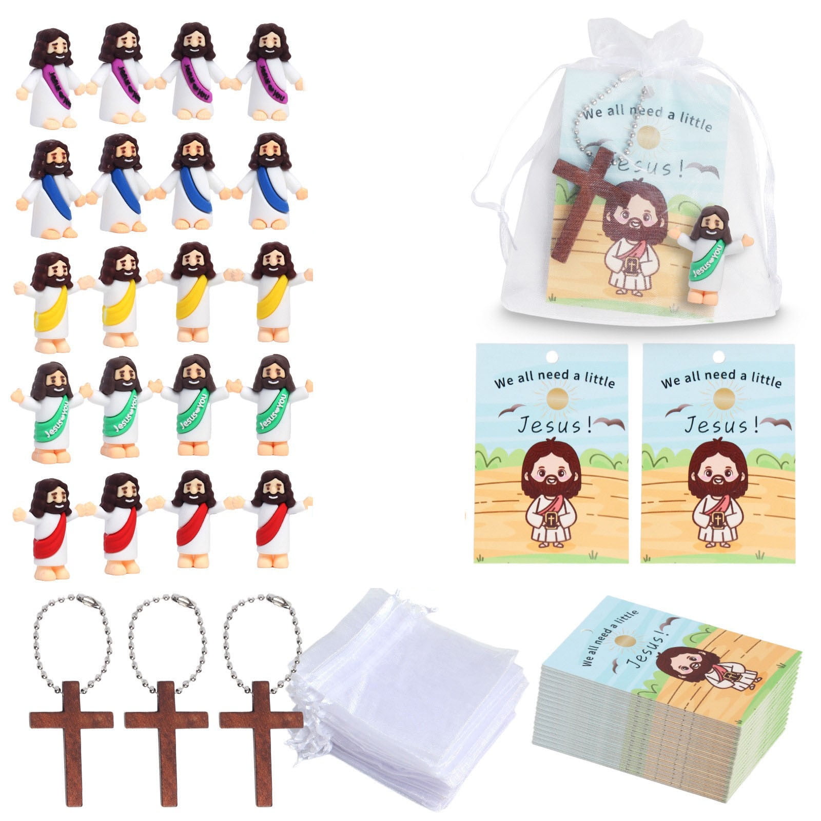 Wldoasz 20Pcs Jesus Toys Original Design Mini Rubber Little Jesus ...