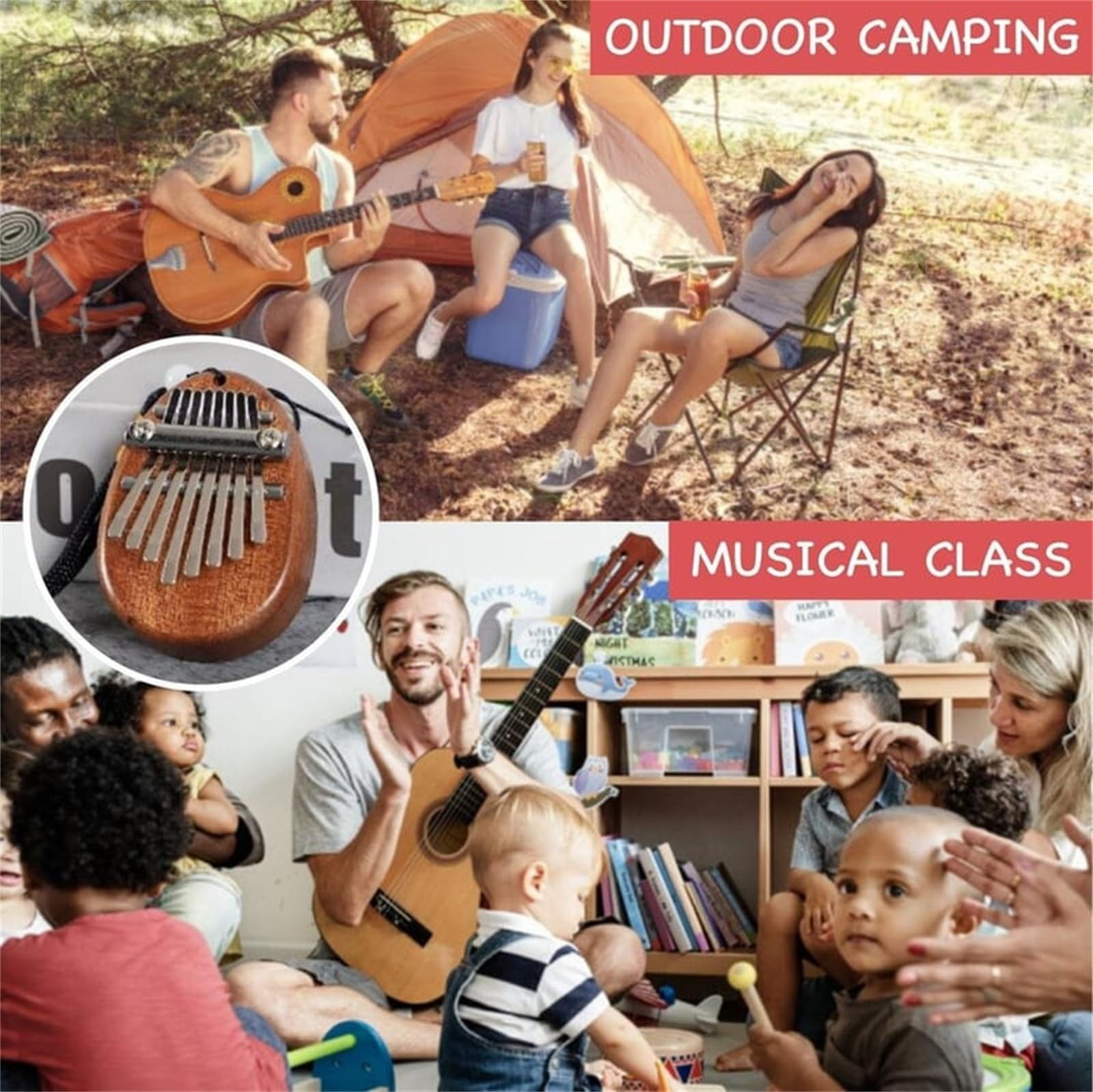 Wldoasz 8 Key Kalimba Finger Piano Mini Piano 2.76x1.97Inch Creative ...