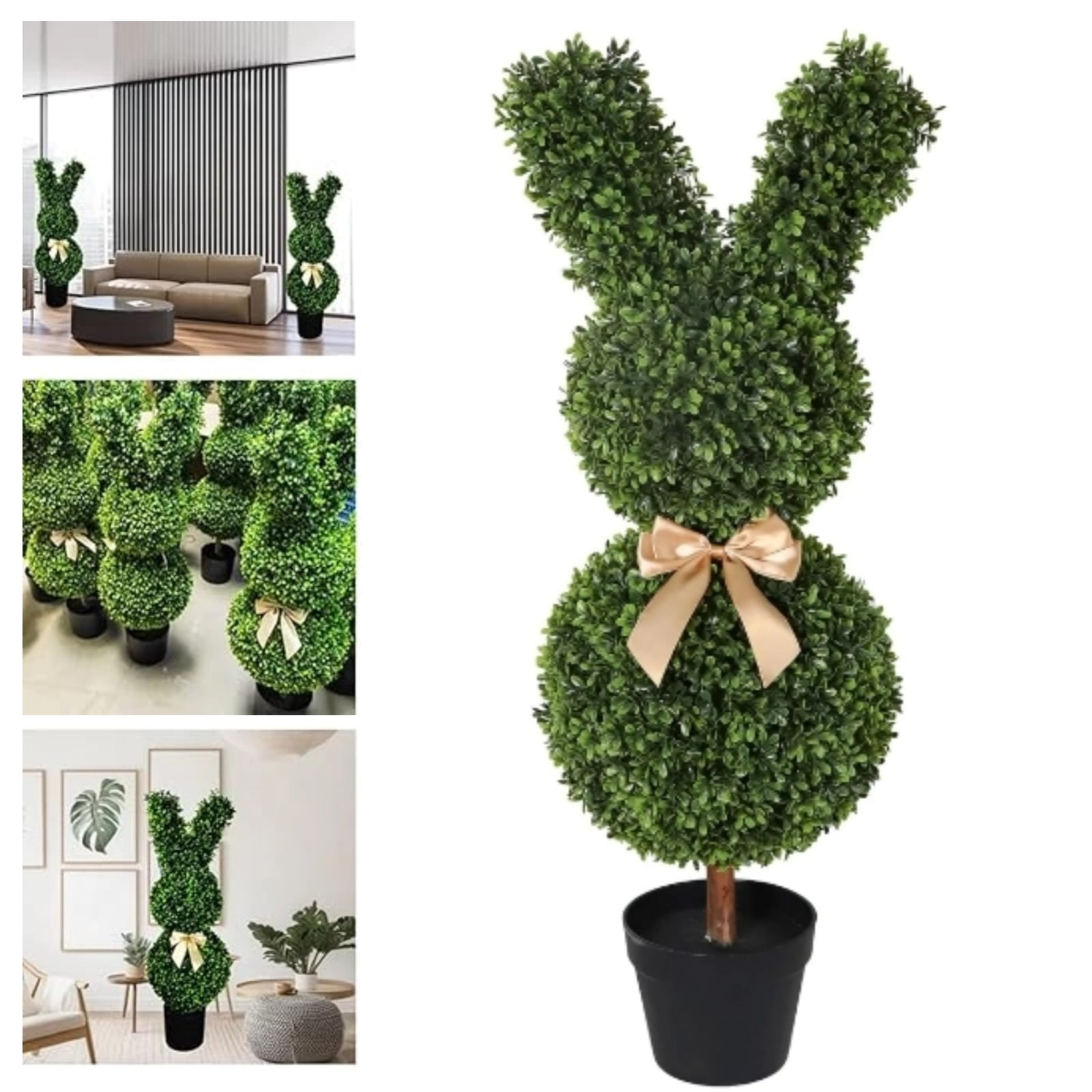 Wldoasz Artificial Bunny Tree Easter Decor, 35.5inch Artificial Cypress ...