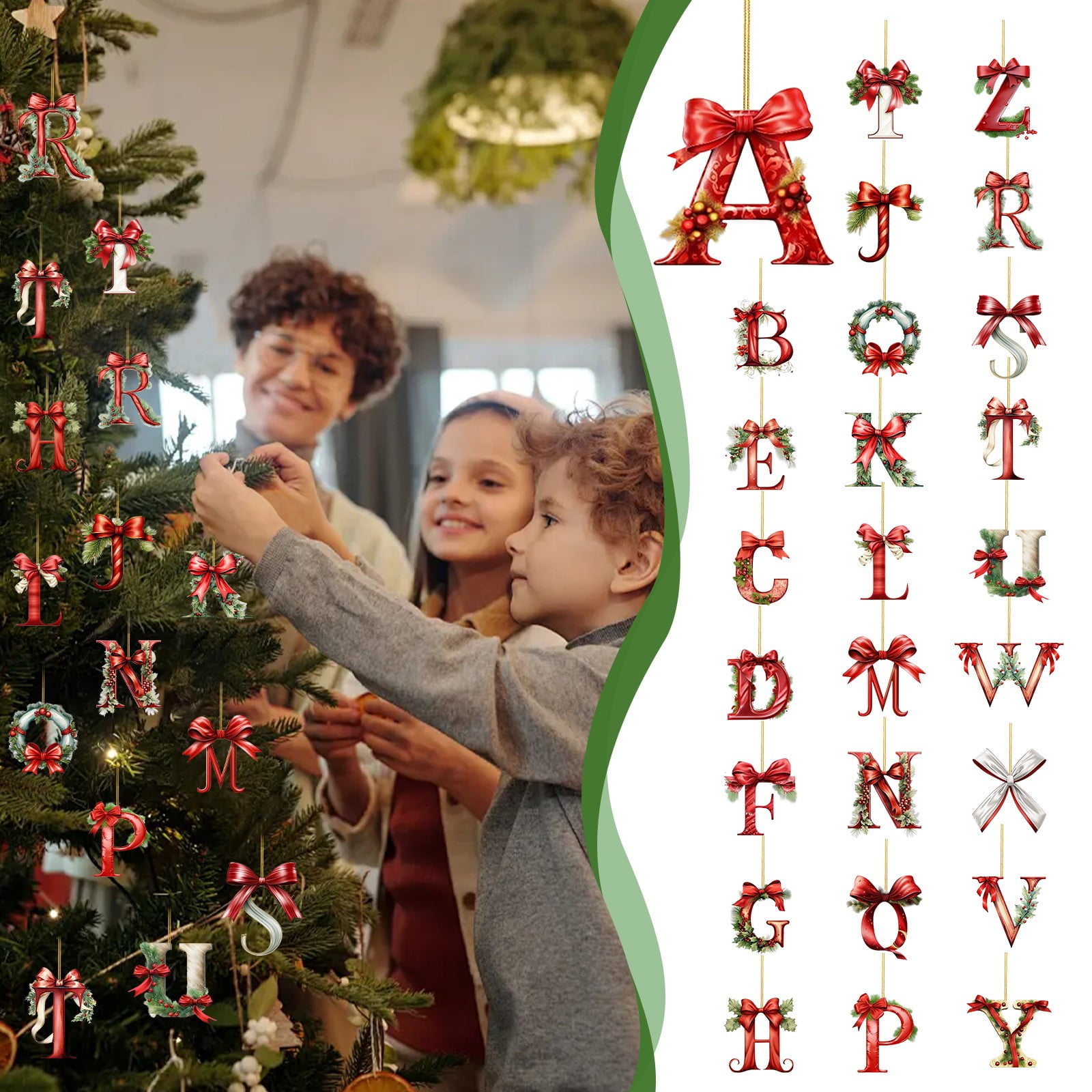 Wldoasz Christmas Decorations Personalized 26 Letter Tree Ornments