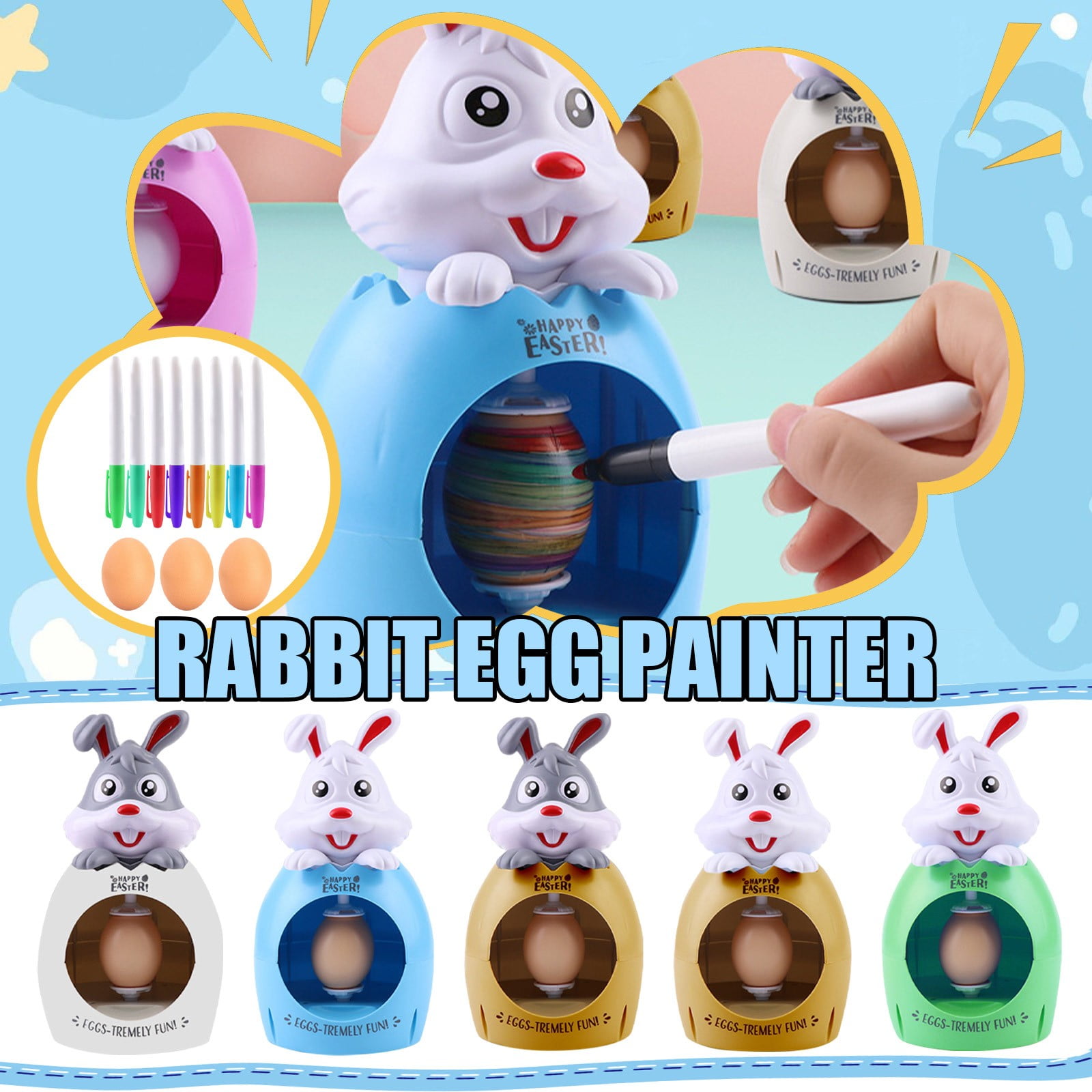 Wldoasz Easter Eggs and 8 Dying Markers Easter Egg Coloring Kit Easter Egg Decorating Kit ...