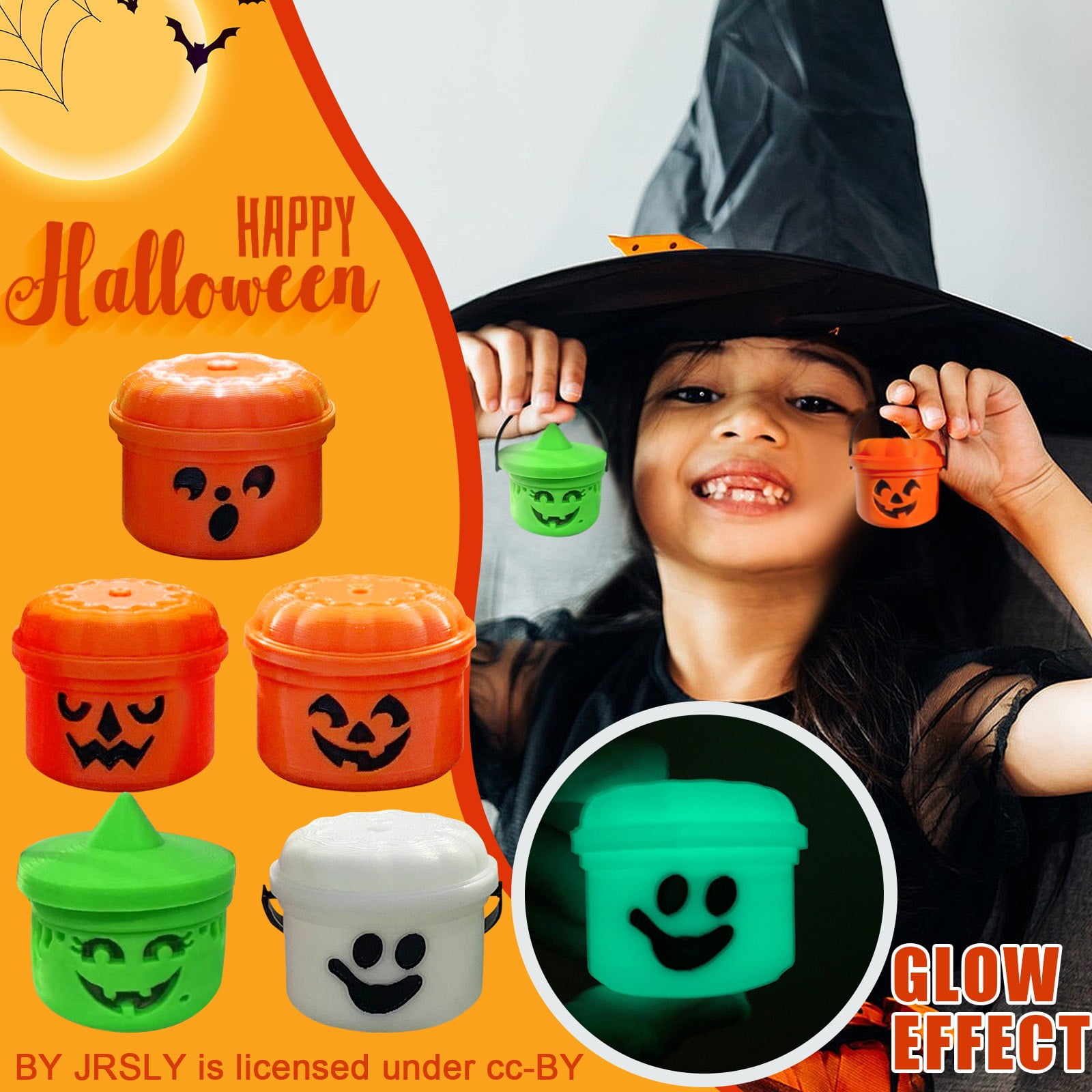 Wldoasz Mini Pumpkins Bucket Halloween Decor 3d Printed Indoor Plastic ...
