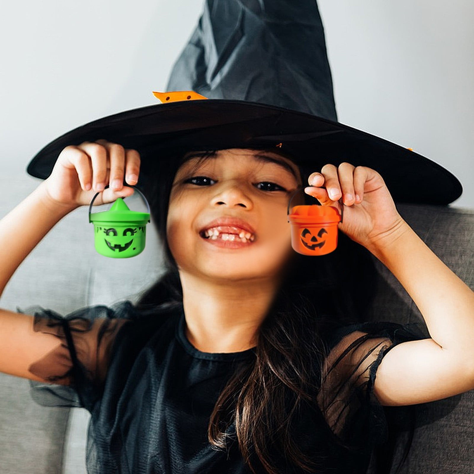 Wldoasz Mini Pumpkins Bucket Halloween Decor Indoor 3d Printed Trick-or ...