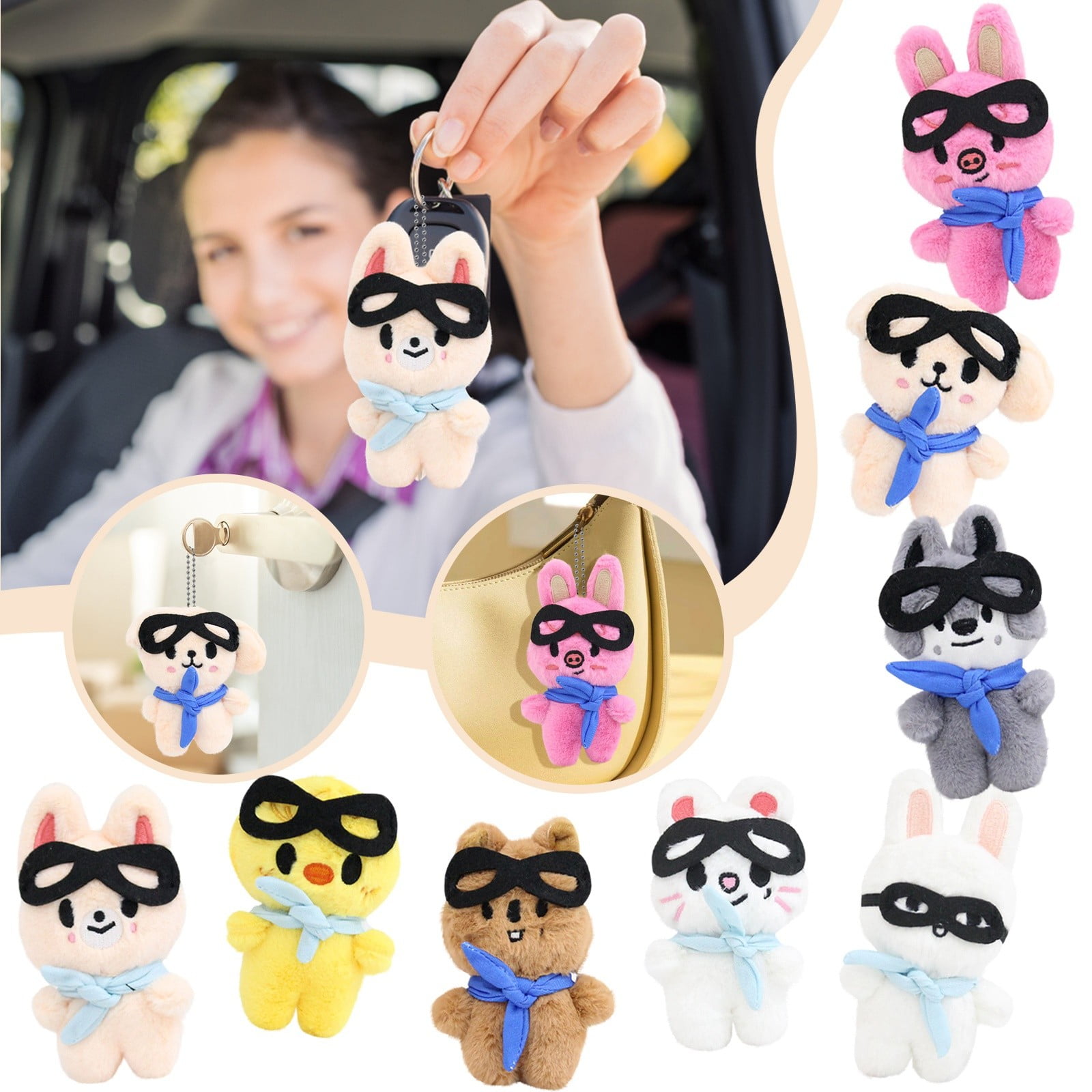 Wldoasz Skzoo Plush Keychainies Set of 8, 4-Inch Stray Kids Plush ...