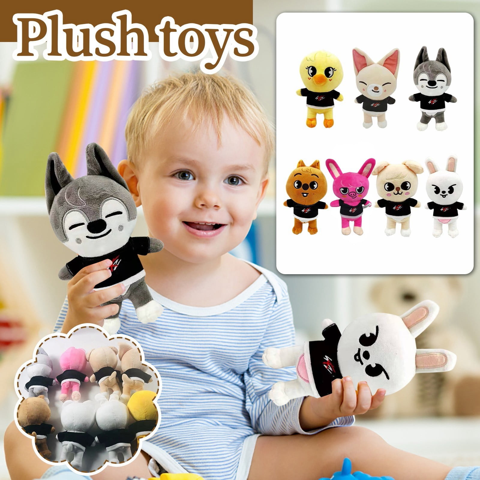 Wldoasz Skzoo Plushies Stray Kids Plush Toys Set 8 Inches Cute Stuffed ...