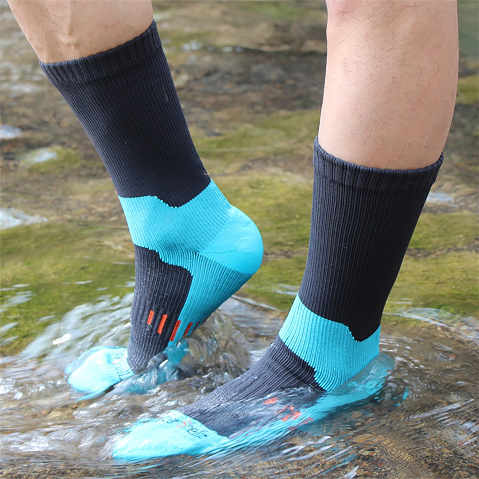 Wliqien 1 Pair Waterproof Socks Elastic Breathable Mid Tube Soft Socks ...
