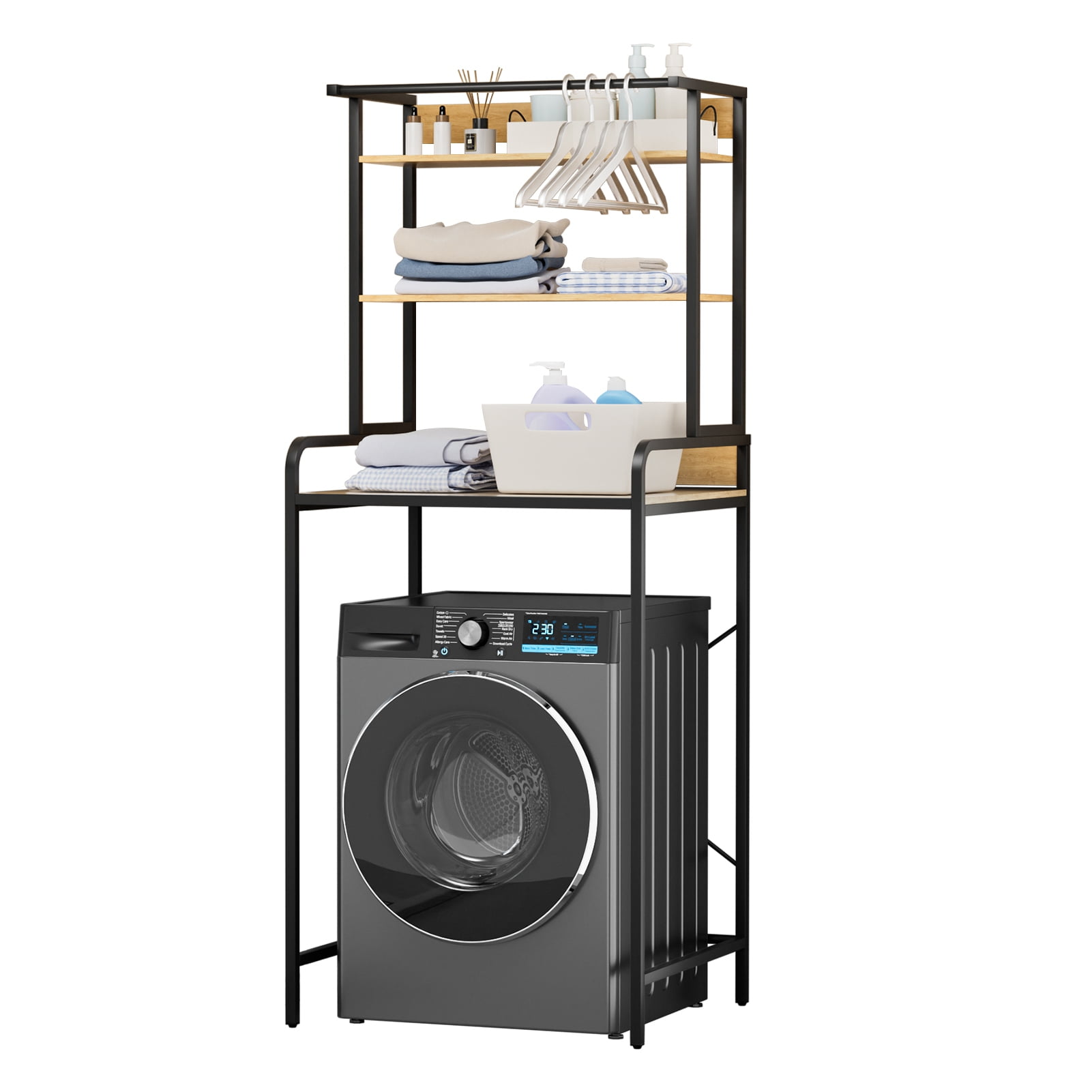 Wliqien 3-Tiers Bathroom Storage Shelf, Washing Machine Storage Utility ...