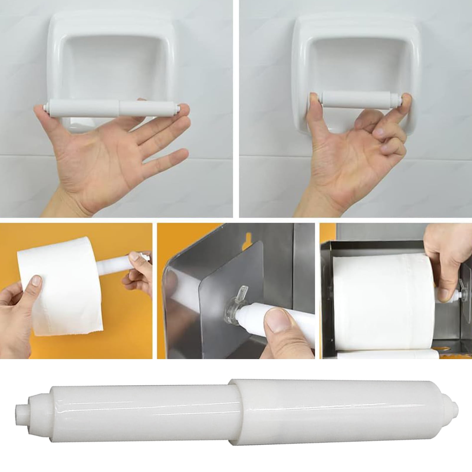 Wliqien 3Pcs Toilet Paper Holder Convenient Spring-Loaded Easy ...