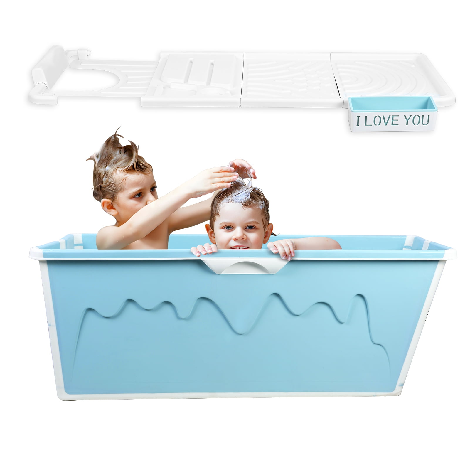 Wliqien 55 inch Foldable Bathtub, Collapsible Soaking Bath Tub ...