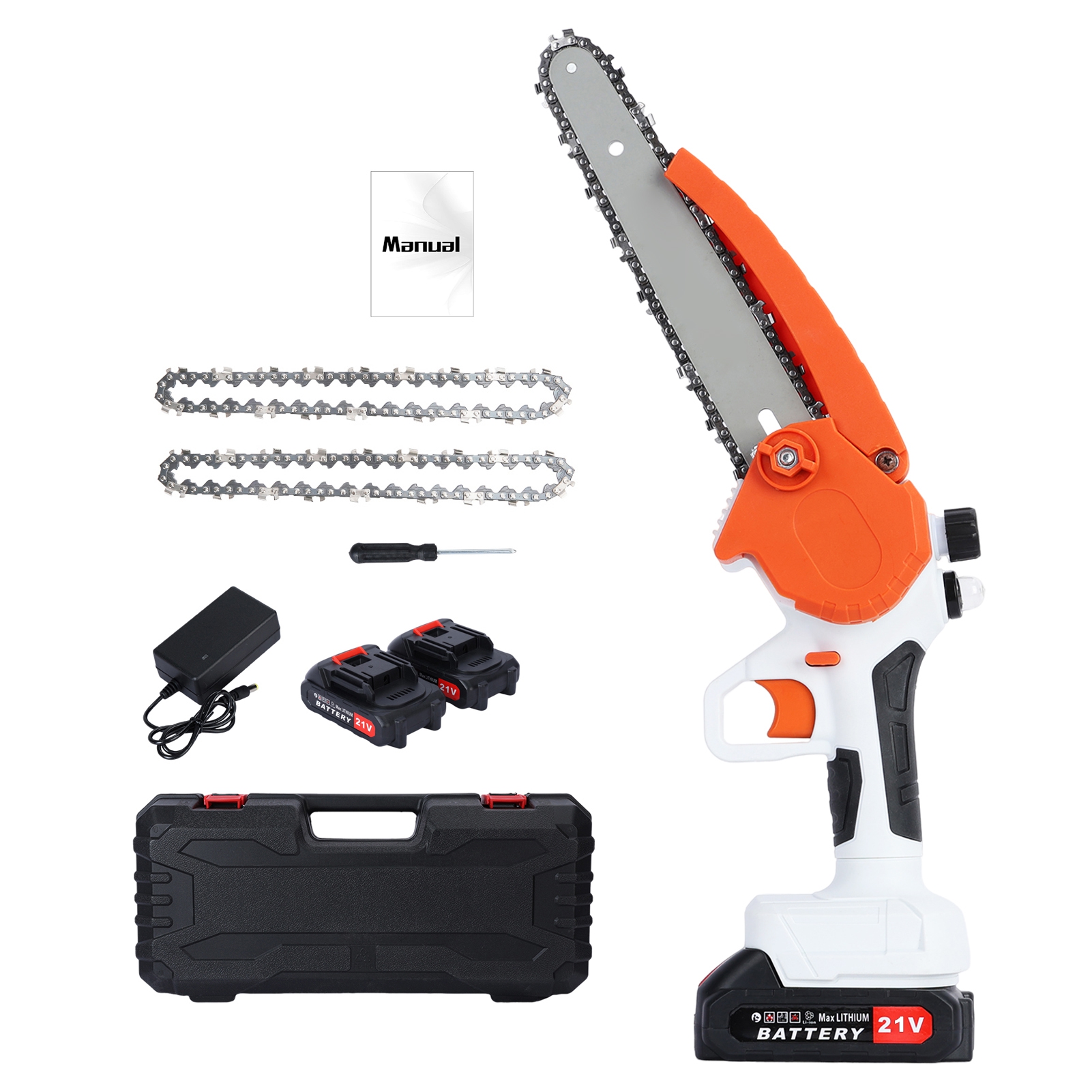 Wliqien 8 Inch Mini Chainsaw, Cordless Chainsaw Brushless Motor with ...
