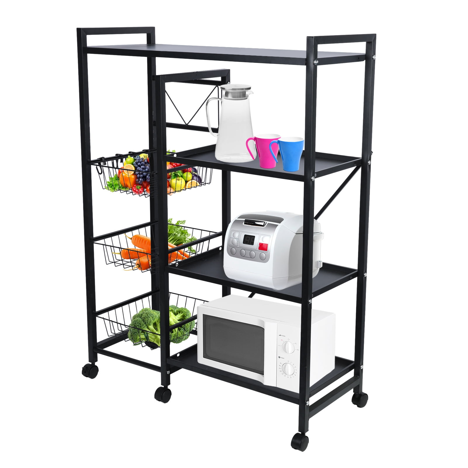 Wliqien Vegetable Basket Storage Rack, 4 Tier Stackable Storage Basket ...