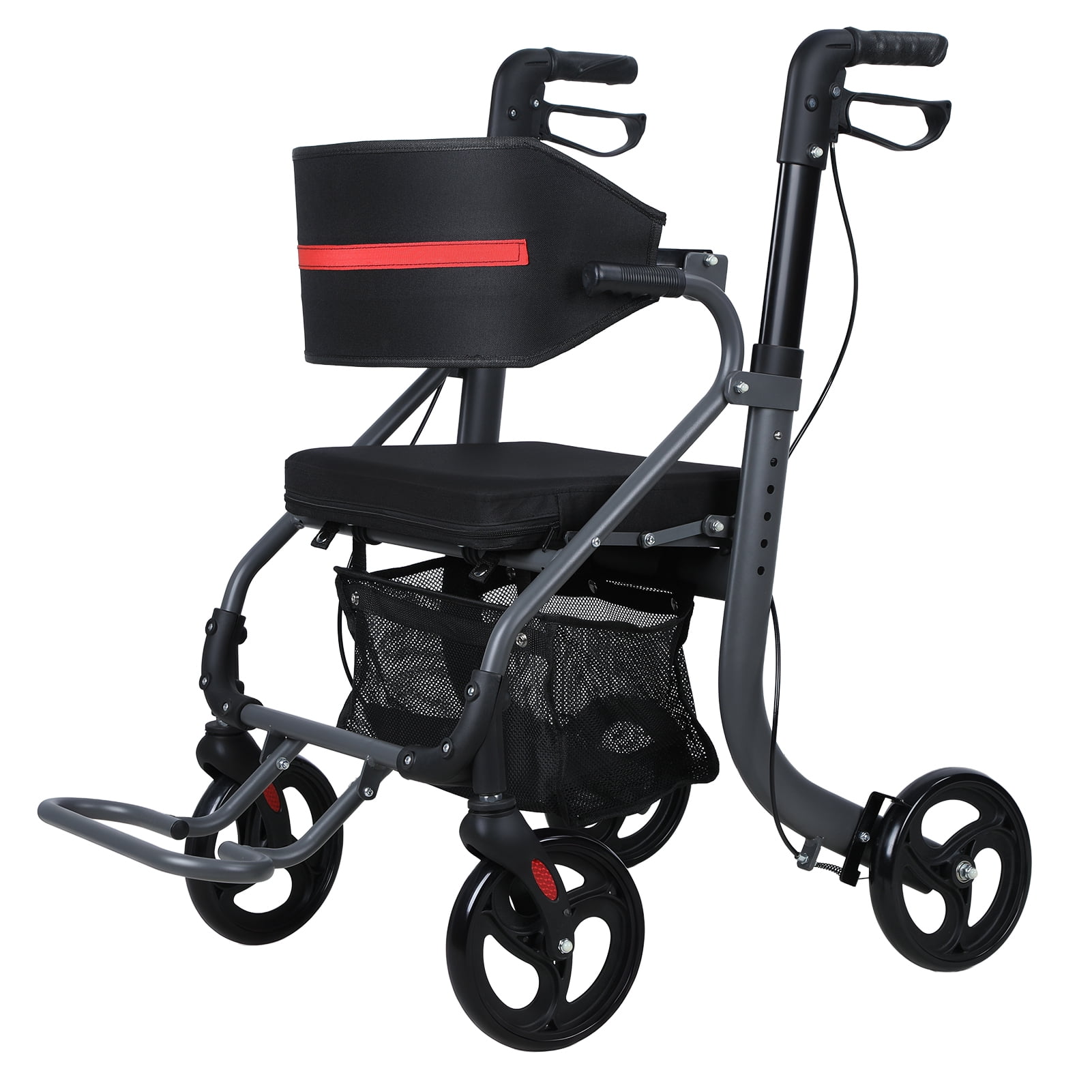 Wliqien Walkers for Seniors, 8" Big Rubber Wheels All Road Rollator ...