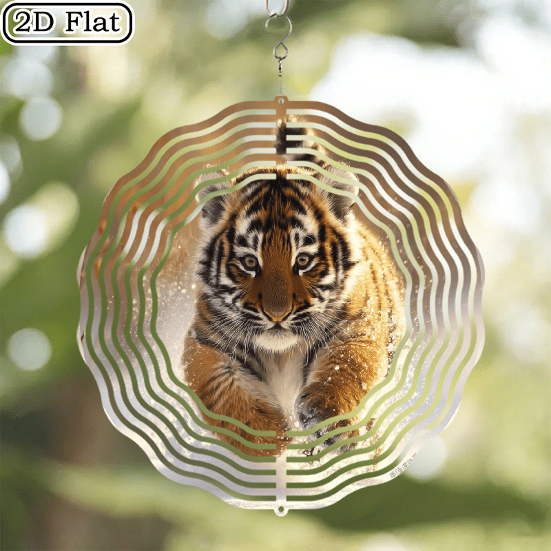 Wllo0ord 2D Flat 1pc 10-Inch Hanging Wind Chime, A Cute Baby Tiger Cub ...