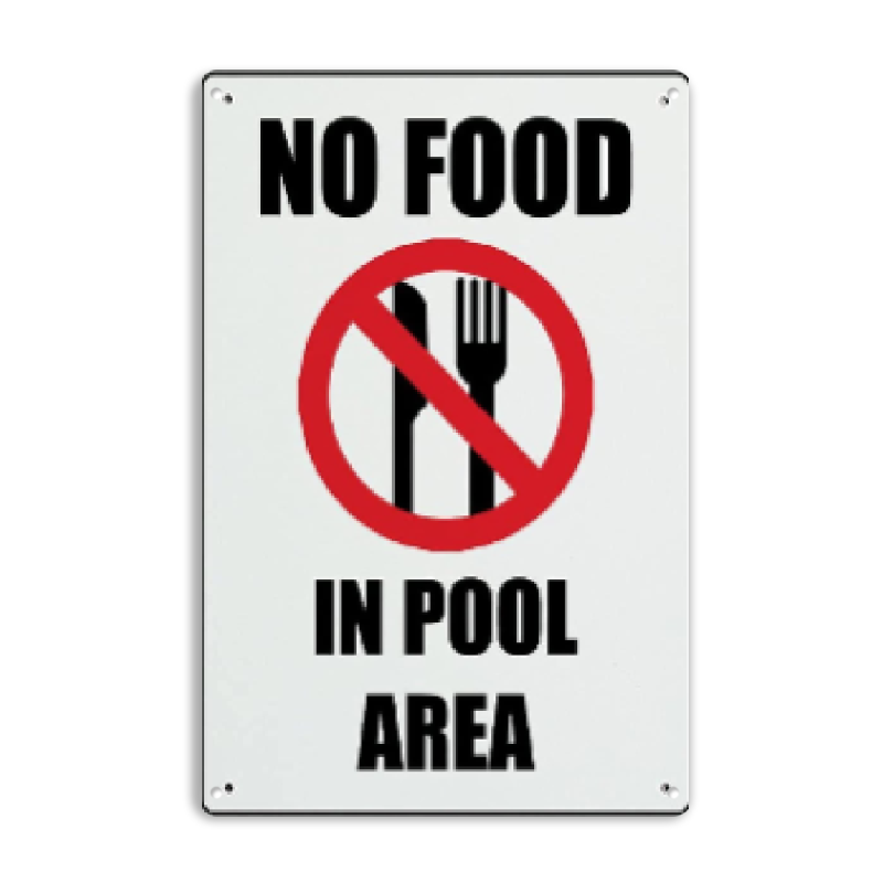 Wllo0ord No Food in Pool Area Aluminum Signs Personalized Metal Tin ...