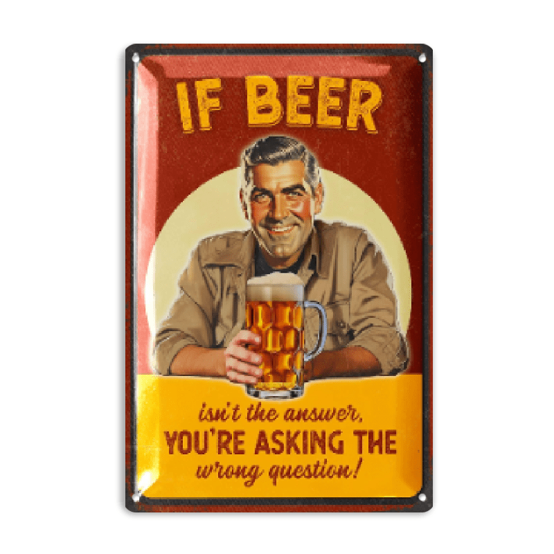 Wllo0ord Vintage Beer Sign - BEER IS THE ANSWER - Beer Signs for man ...
