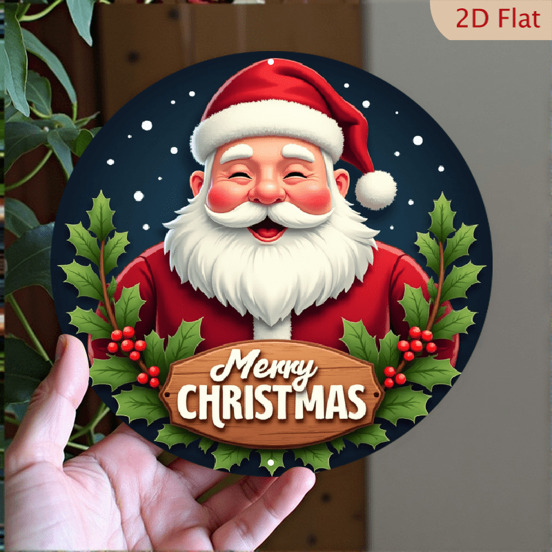 Wllo0ord Vintage Style Round Tin Signs Merry Christmas Sign Christmas ...