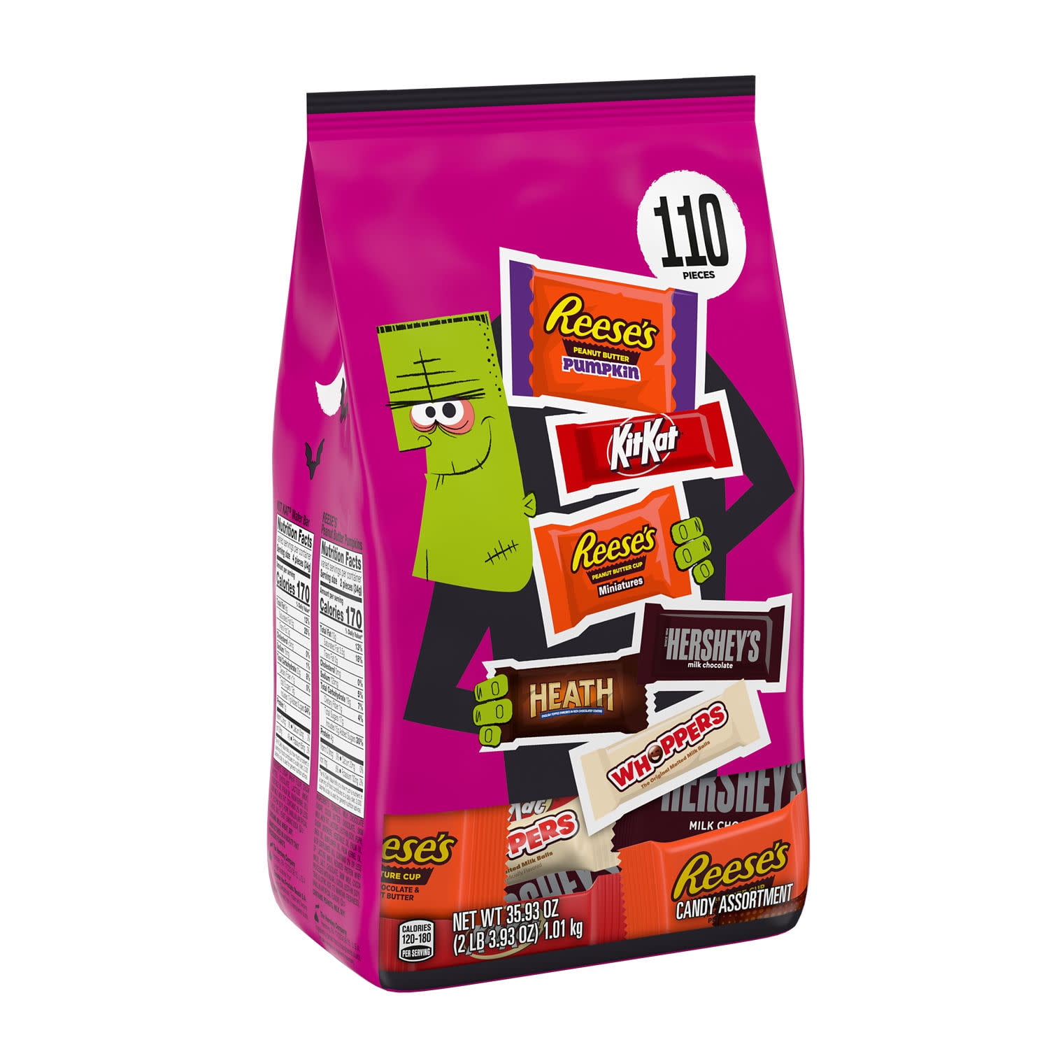 Hershey Assorted Flavored Halloween Candy, Bulk Bag 35.93 oz, 110 ...