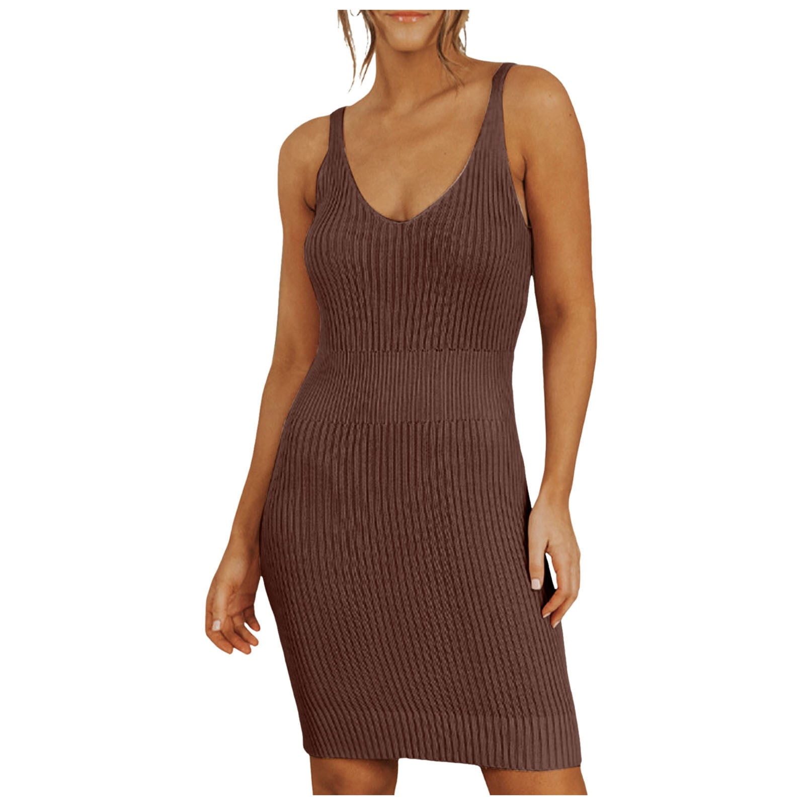 Wlrmin Womens Summer V Neck Strap Sleeveless Casual Ribbed Knit Tank ...