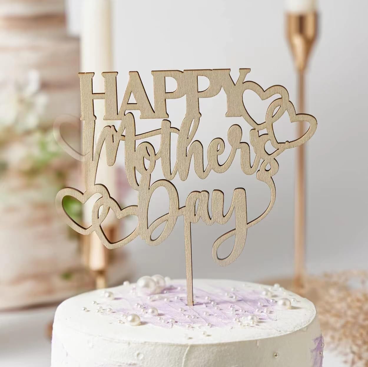 Wlropted Happy Mother’s Day Cake Topper-Wooden RST1 Cake Topper ...