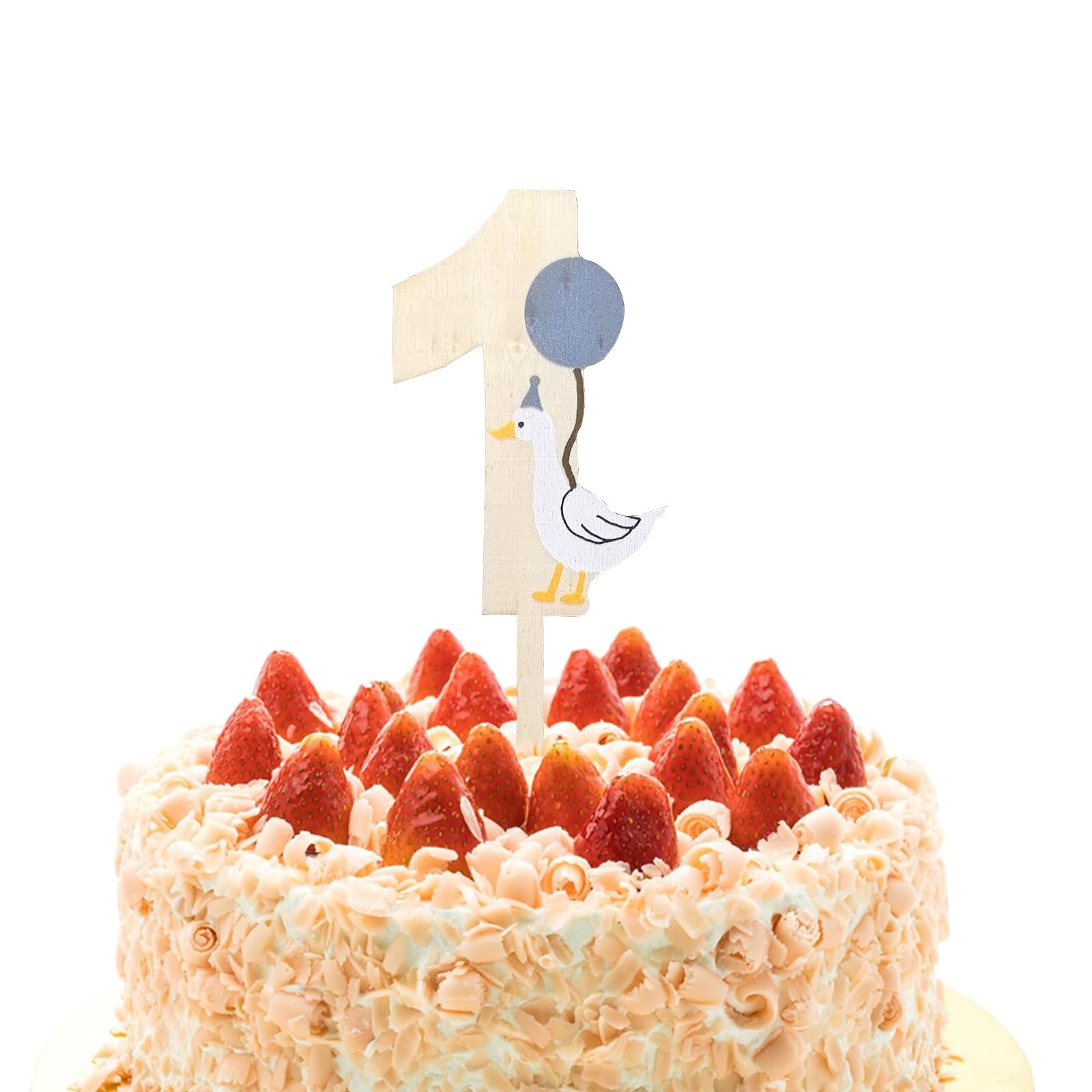 Wlropted One SillyTRDN Goose Wooden Cake Topper for 1st Playful Goose ...