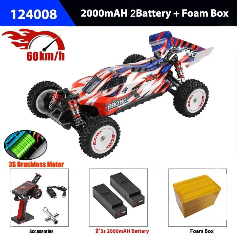 Wltoys 1/12 124008 RC Car 2000mAh 60km/h High Speed 3S Brushless Motor ...
