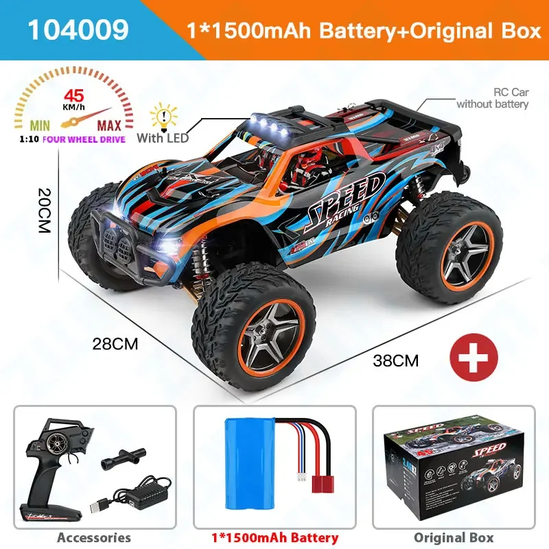 Wltoys 104009 12402-A 1:10 2.4G Racing Remote Control Car 45KM/H 4WD ...