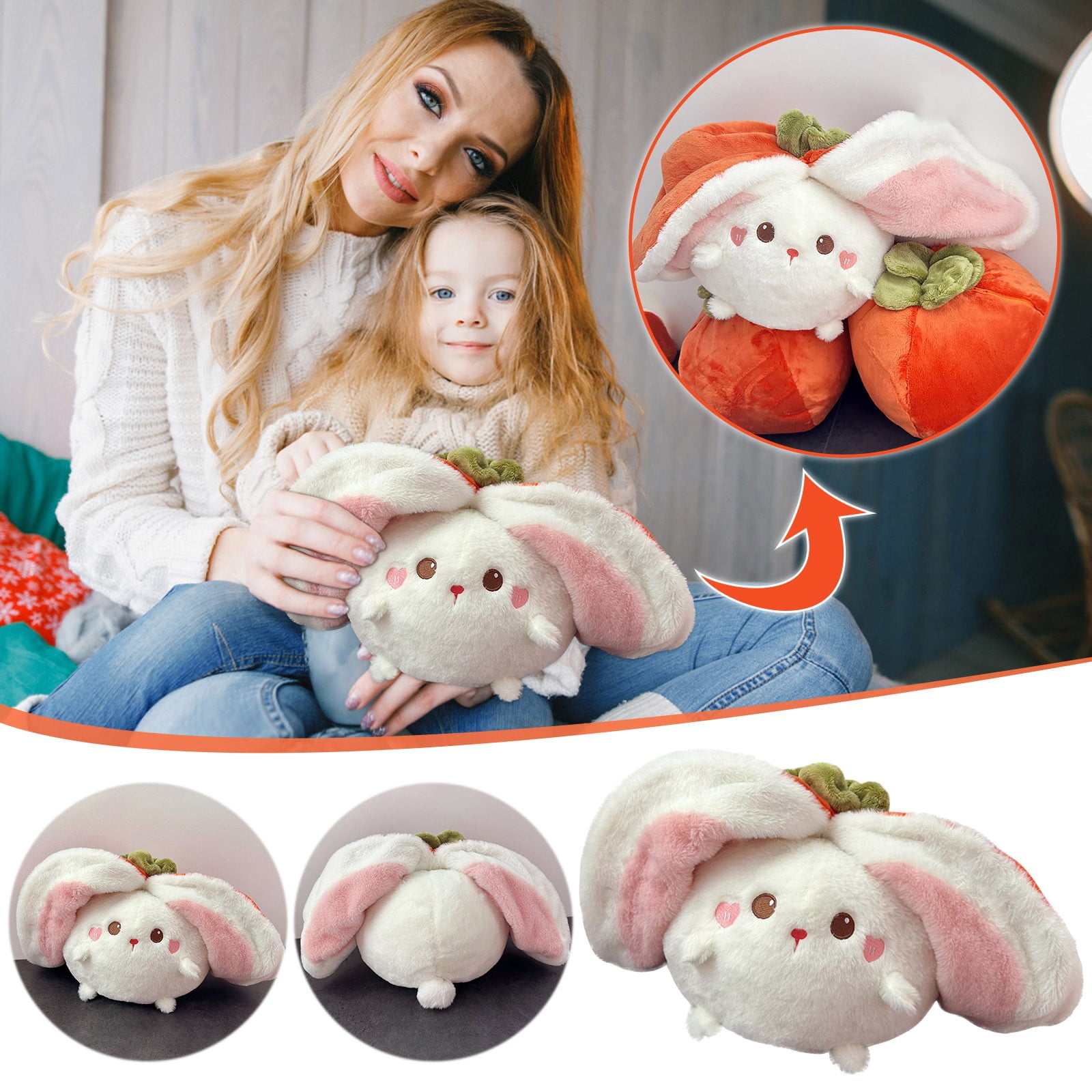 Wlylongift Christmas Black X Friday Easter Stuffed Cute Bunny Turn Into ...