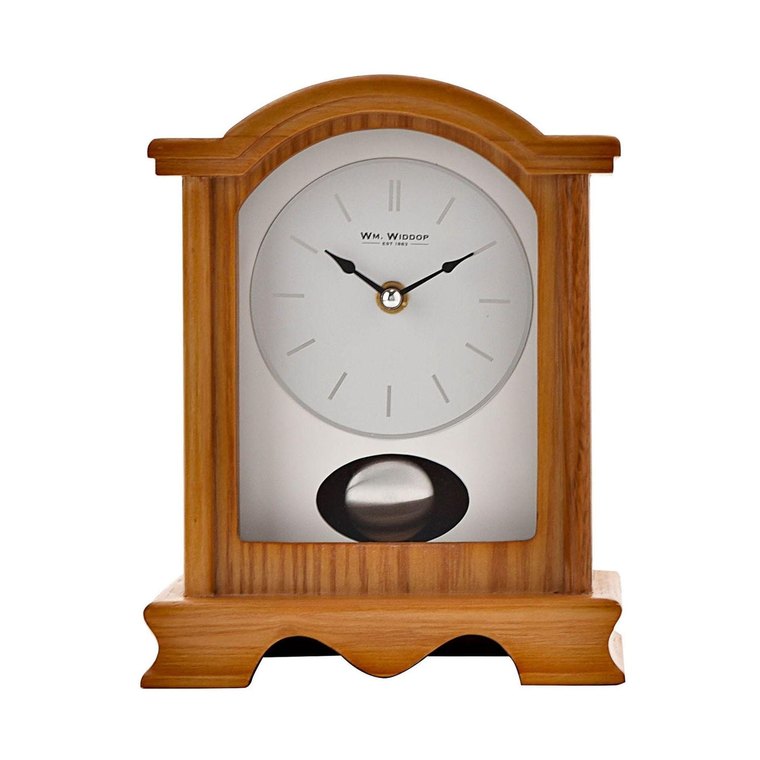Wm.Widdop Broken Arch Pendulum Mantel Clock Oak Effect - Walmart.com
