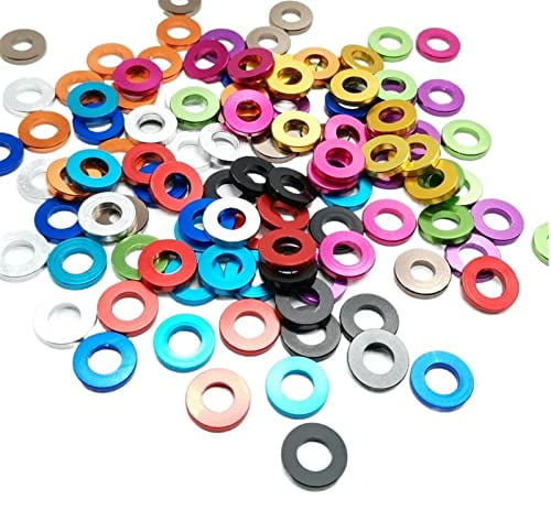 Wmaoshuang-Flat Washers M3 M4 M5 M6 M8 Corlorful Aluminum Flat Gasket ...