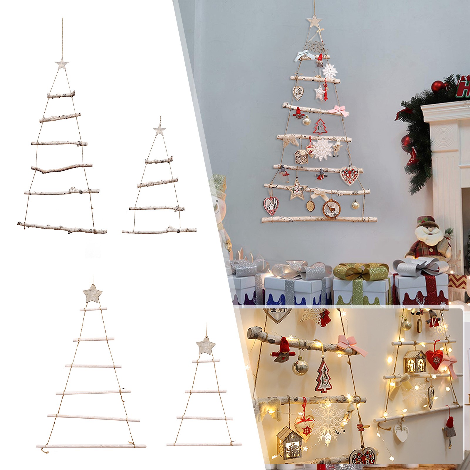 Wmenjiazihan Christmas Tree Ornaments Set Christmas Log Hanging Tree ...