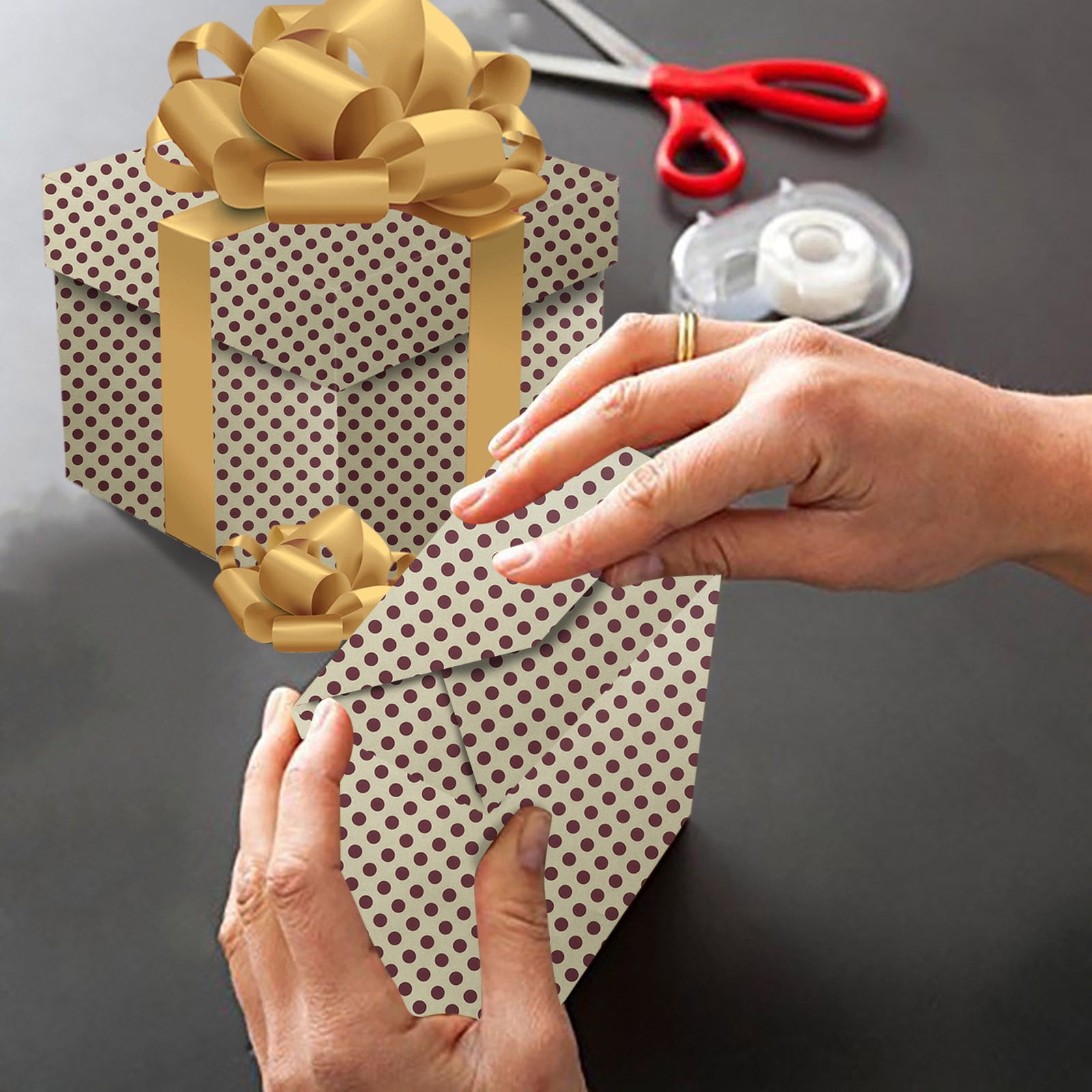 Wmenjiazihan Christmas Wrapping Paper Christmas Vintage Kraft Paper ...