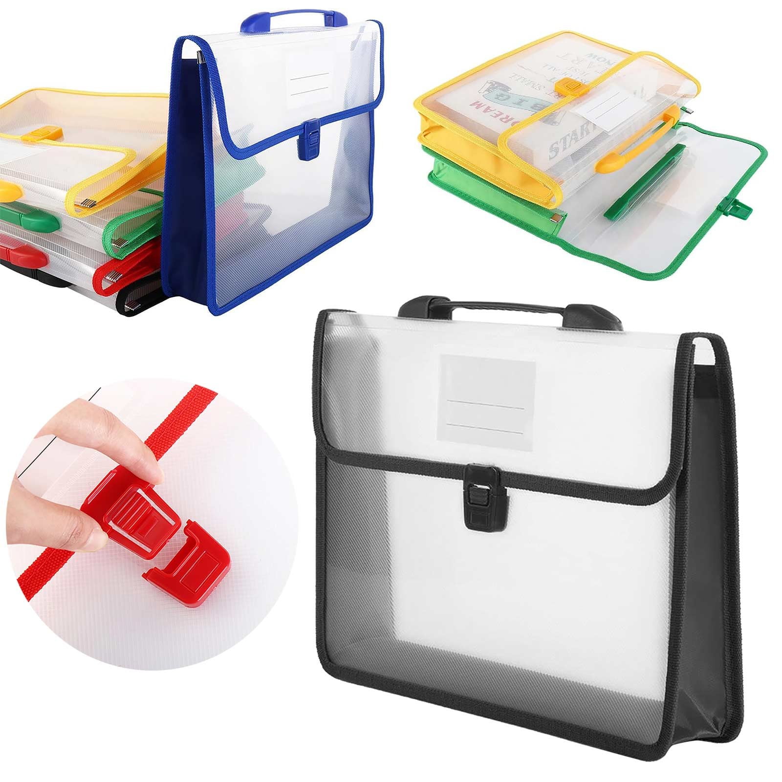 Wmhsylg Plastic Clear Envelopes with Buckle Expanding File Folders ...