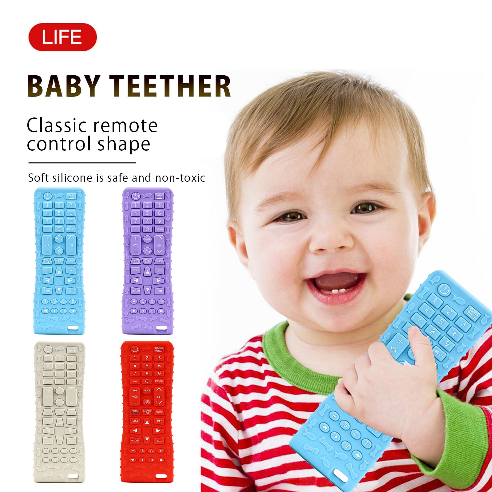 Wmkox8yii Silicone Baby Teething Toys for Babies 3-12 Months,Remote ...
