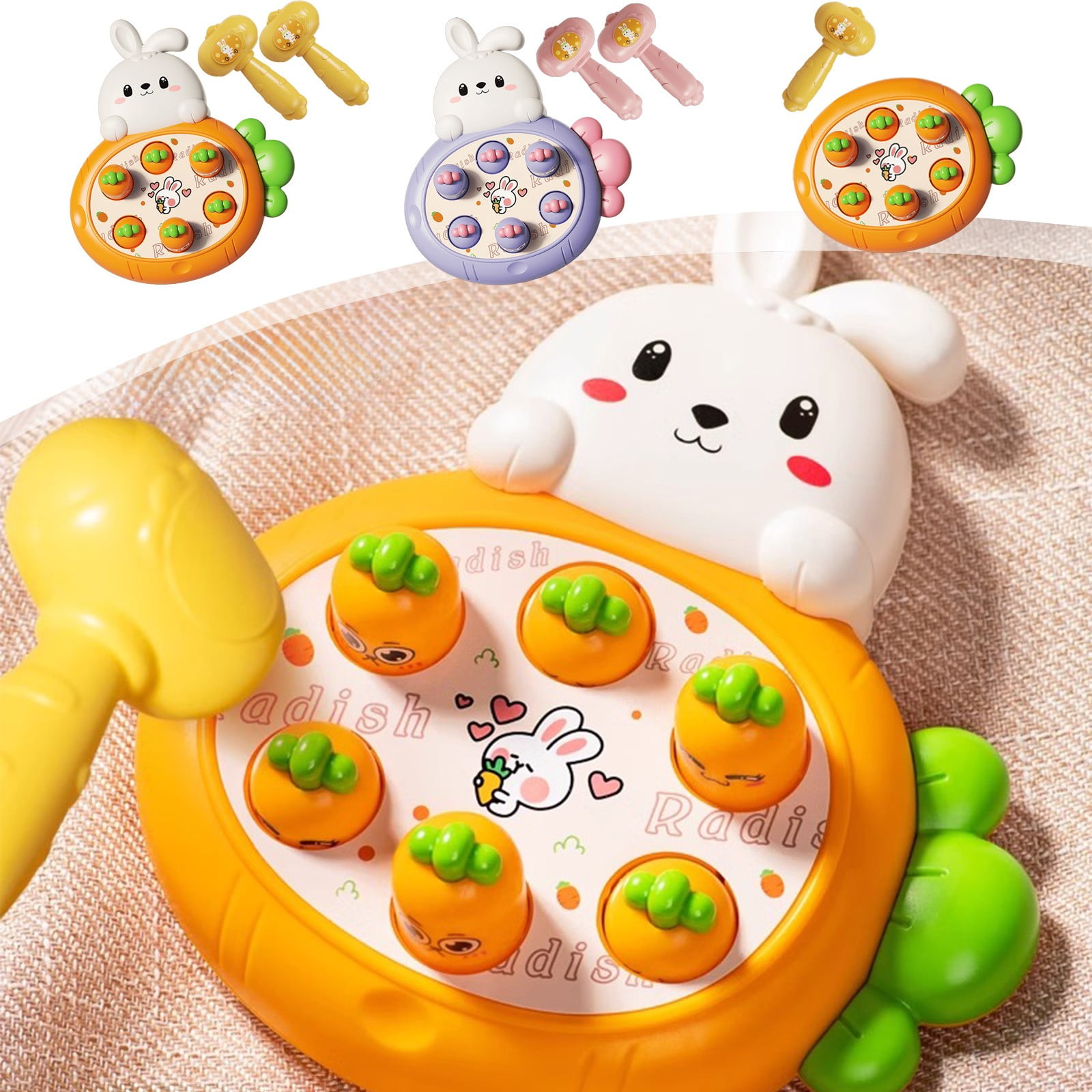 Wmkox8yii Whack A Mole Game Toys for Toddlers 1-3 Years,Cake Shape Whack Mole Hammering Pounding ...