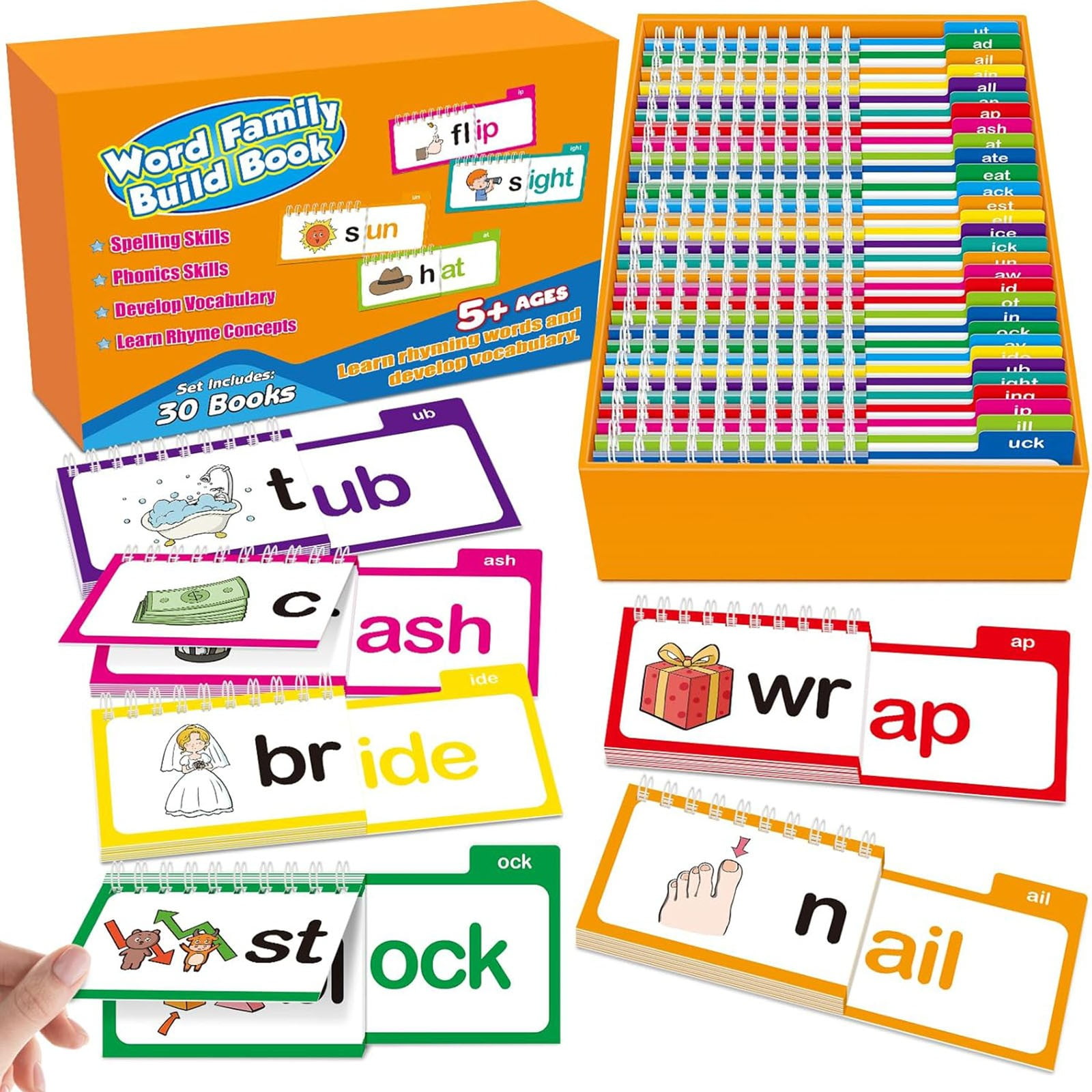 Wmmxey Books Word Families Letter Sounds Cards Abc Vocabulary Cards ...