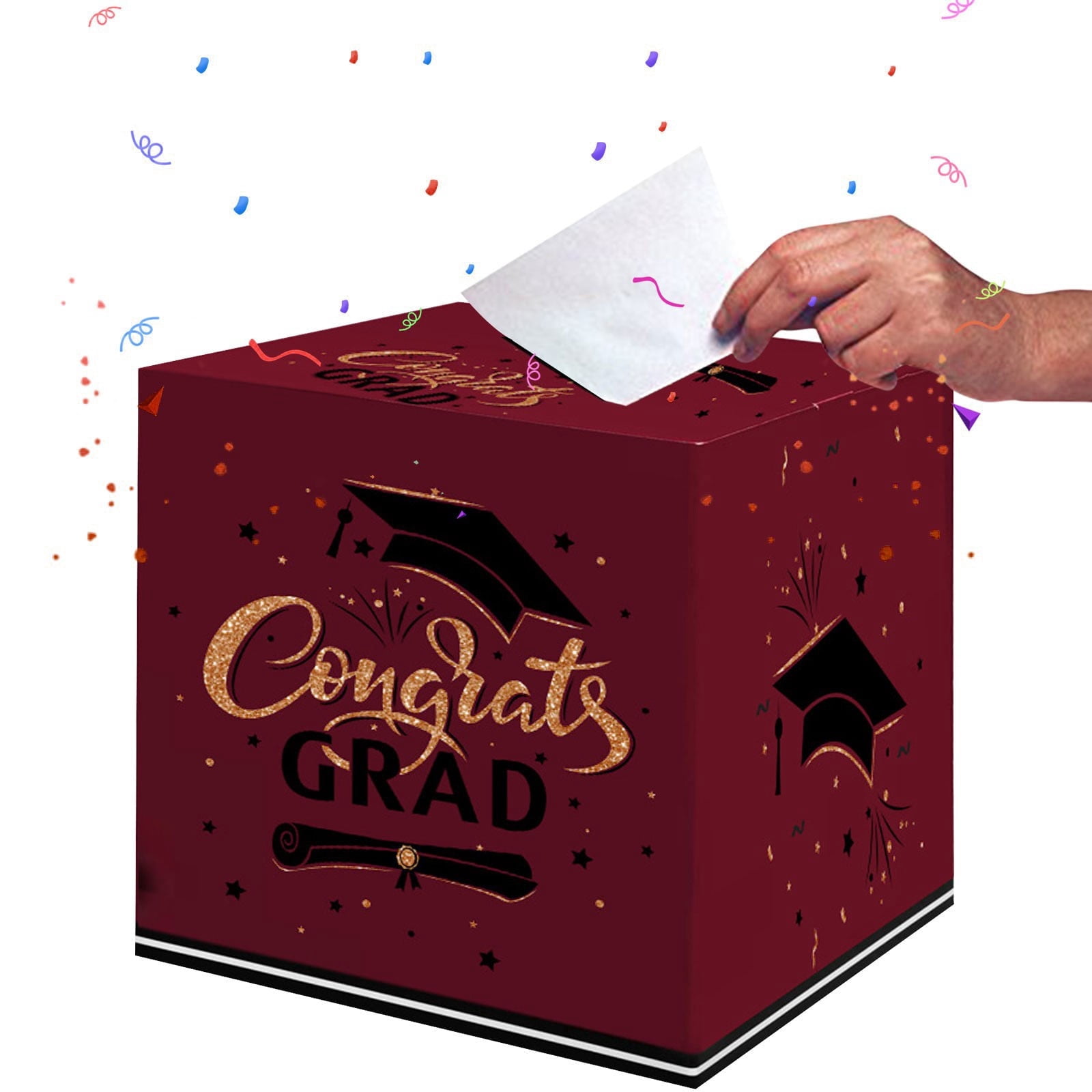 Wmmxey Graduation Business Card Box Graduation Card Folding Cardboard ...