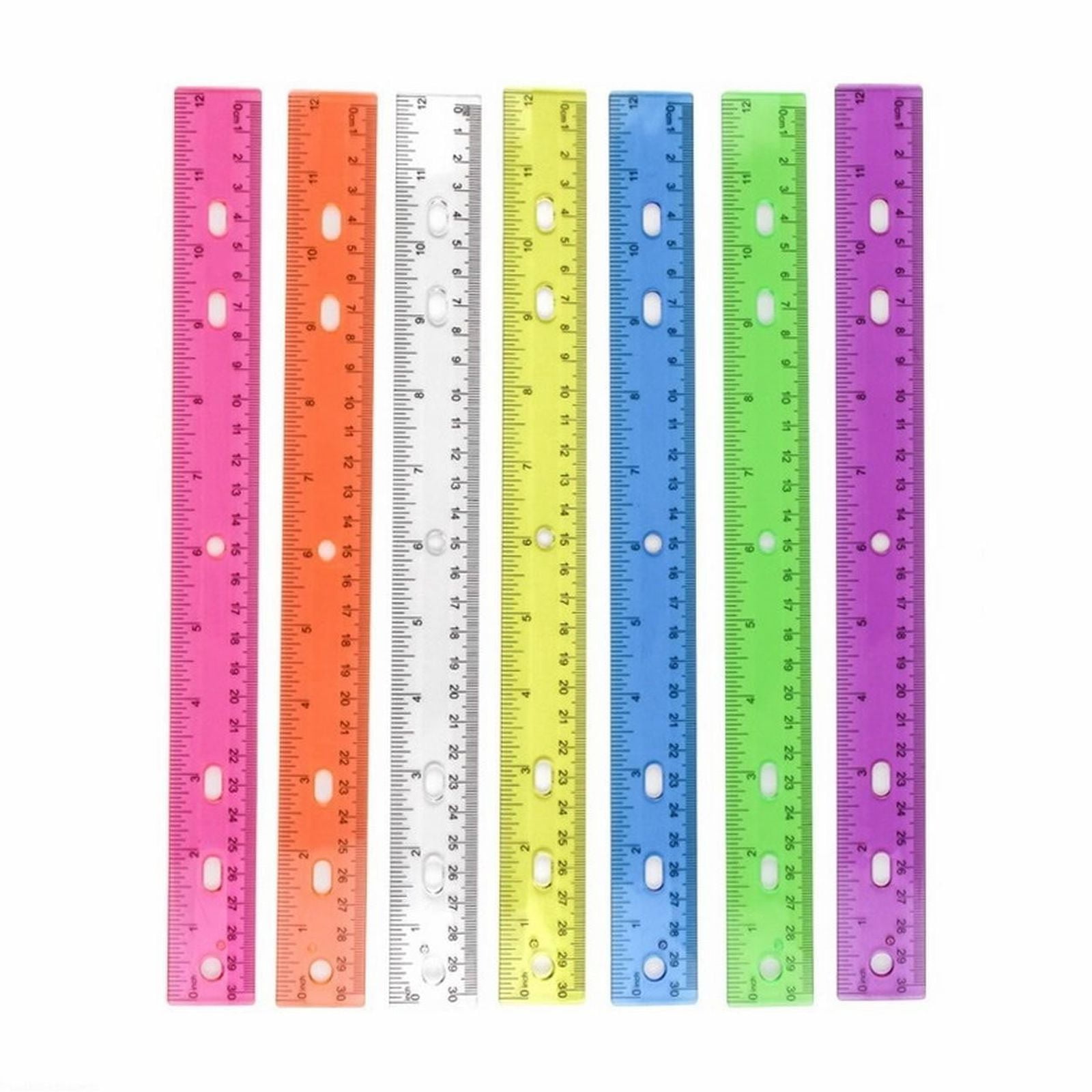 Wmmxey Plastic Ruler Transparent,12",Assorted Colors (4 Pcs) - Walmart.com
