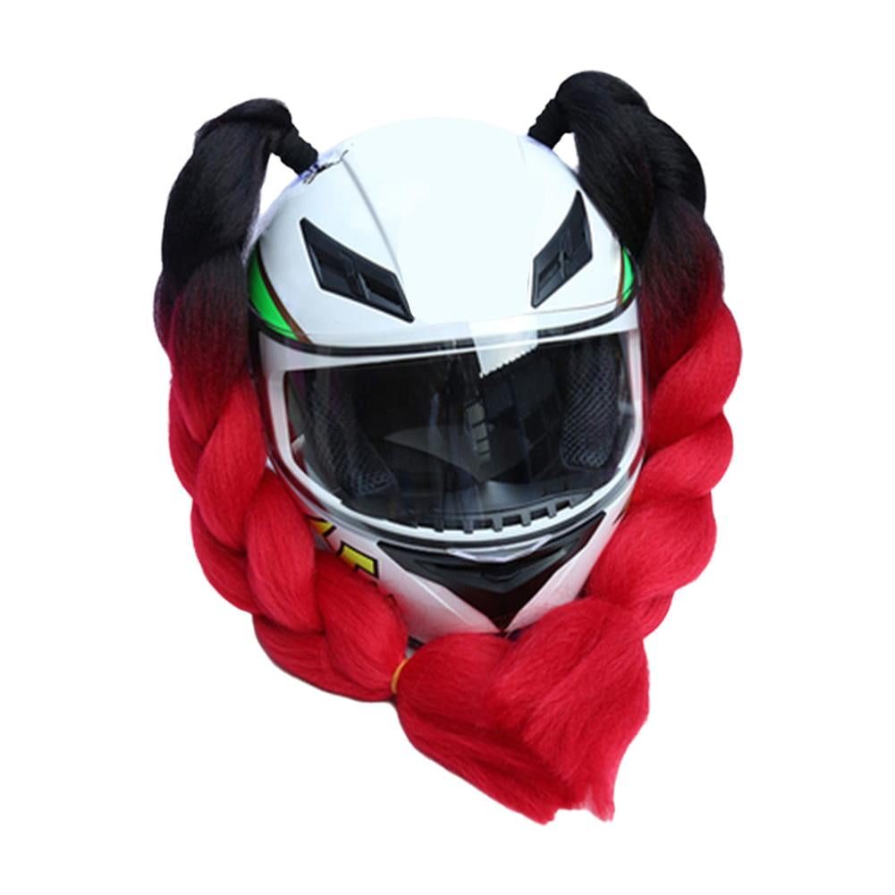 Wmool 1 Pair Helmet Pigtail Motorcycle Helmet Ponytail,Hightail Hair ...