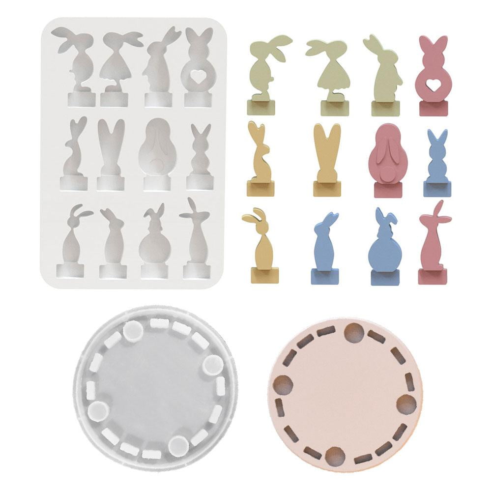 Wmool 2025 Silicone Mould Easter, 3D Rabbit Silicone Moulds Casting ...