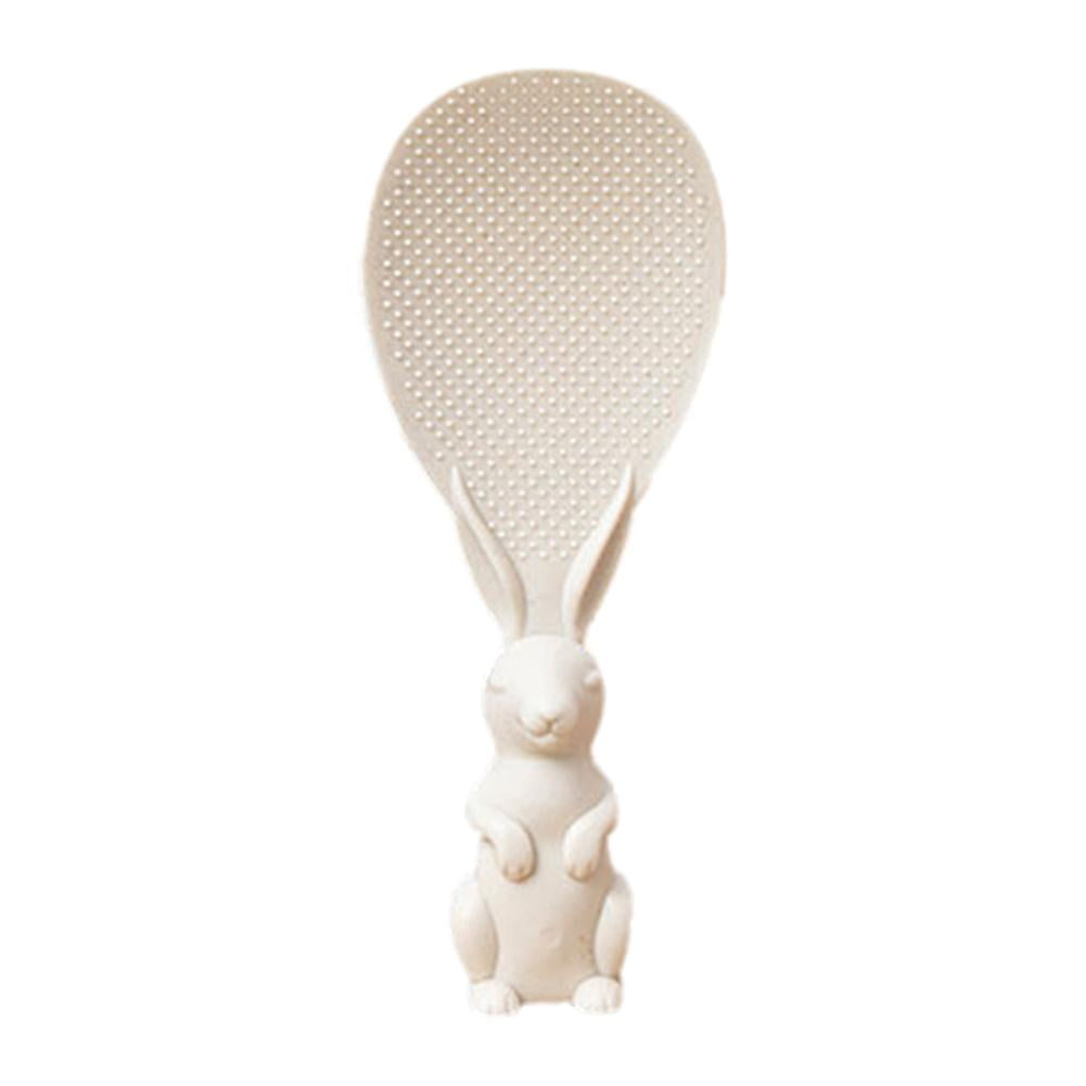 Wmool Cute Rabbit Non-Sti Rice Stand-Up Rice Spatula,Plastic Rice ...