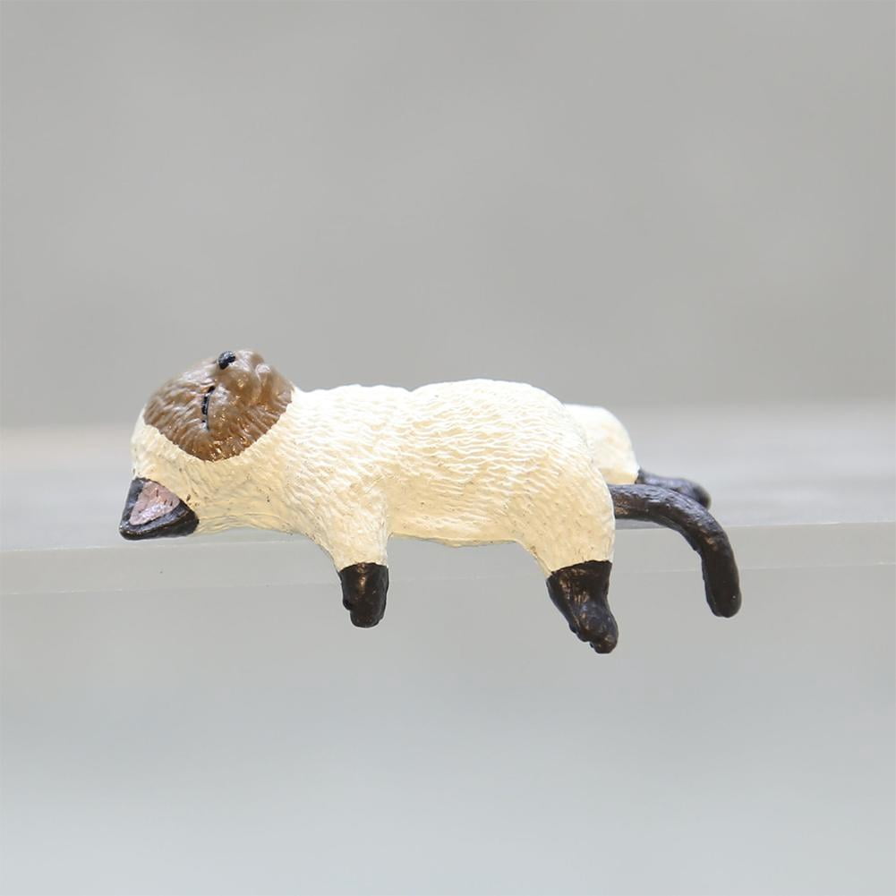 Wmool DIY Edge Cat Figurines Simulation Resin Cat Refrigerator Lot R3 ...