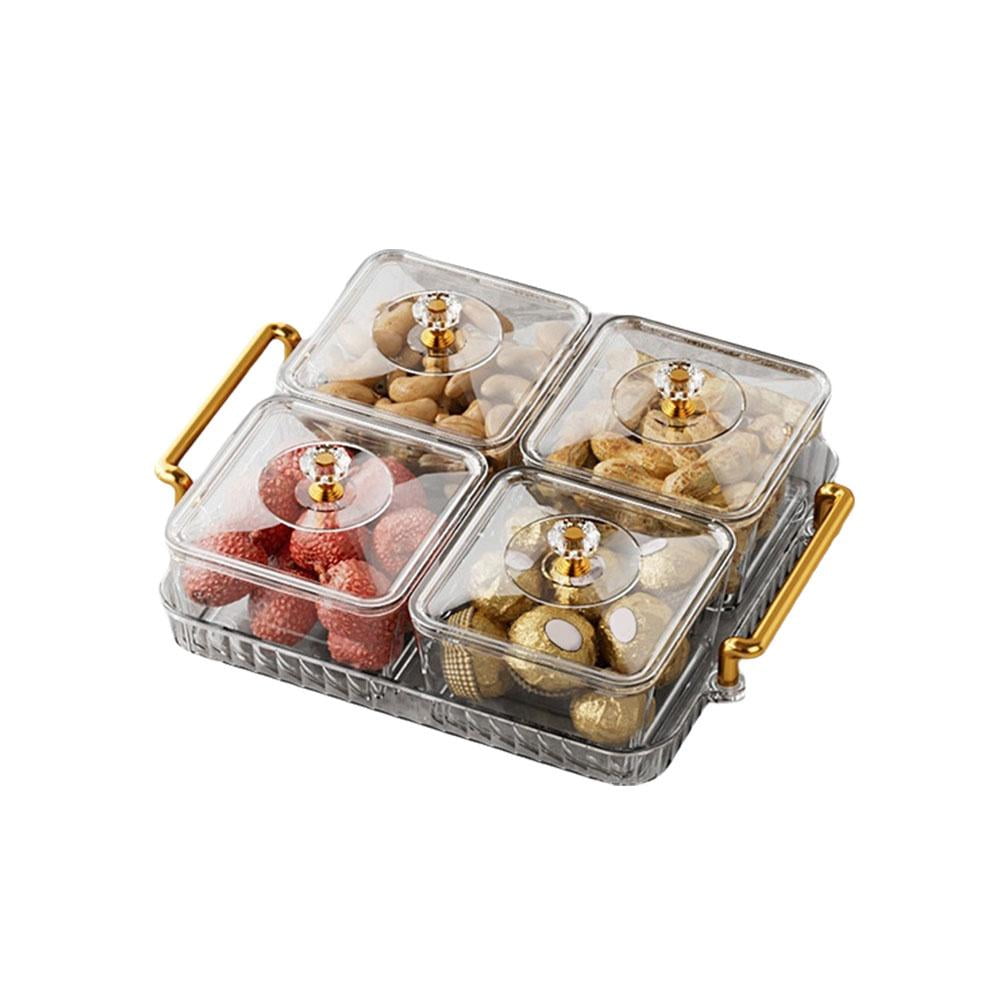 Wmool Divided glass fruit plate Creative sna plate Dried fruit Dim sum ...