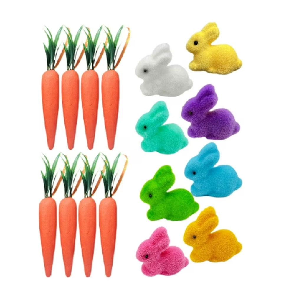 Wmool Easter Carrots Hanging Dections,16 Pcs Carrots & Bny,Easter ...