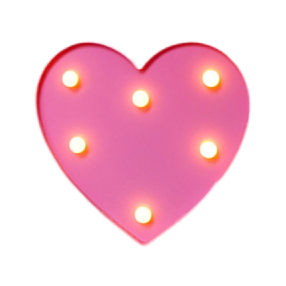 Wmool Heart Led Light Sign Valentine'S Day Marquee Sign Battery ...