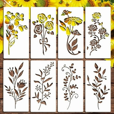 17 Sets Flower Stencils for Painting on Wood,Wildflower Stencils,Plant ...
