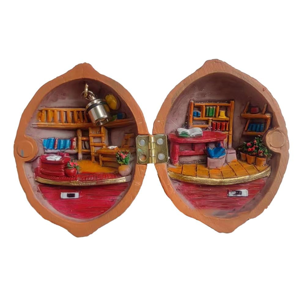 Wmool Mini Walt Shell Doll House Handmade Walt Tiny World with Light ...