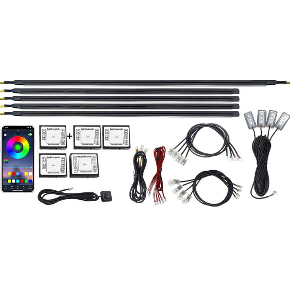 Wmool RGB 18-in-1 Automotive Fiber Optic Light Strip Sets Car Atmosere ...
