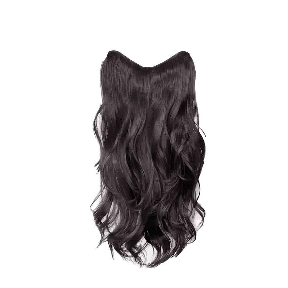 Wmool Women Long Curly Invisible Seamless V-shaped Wig Simulated ...