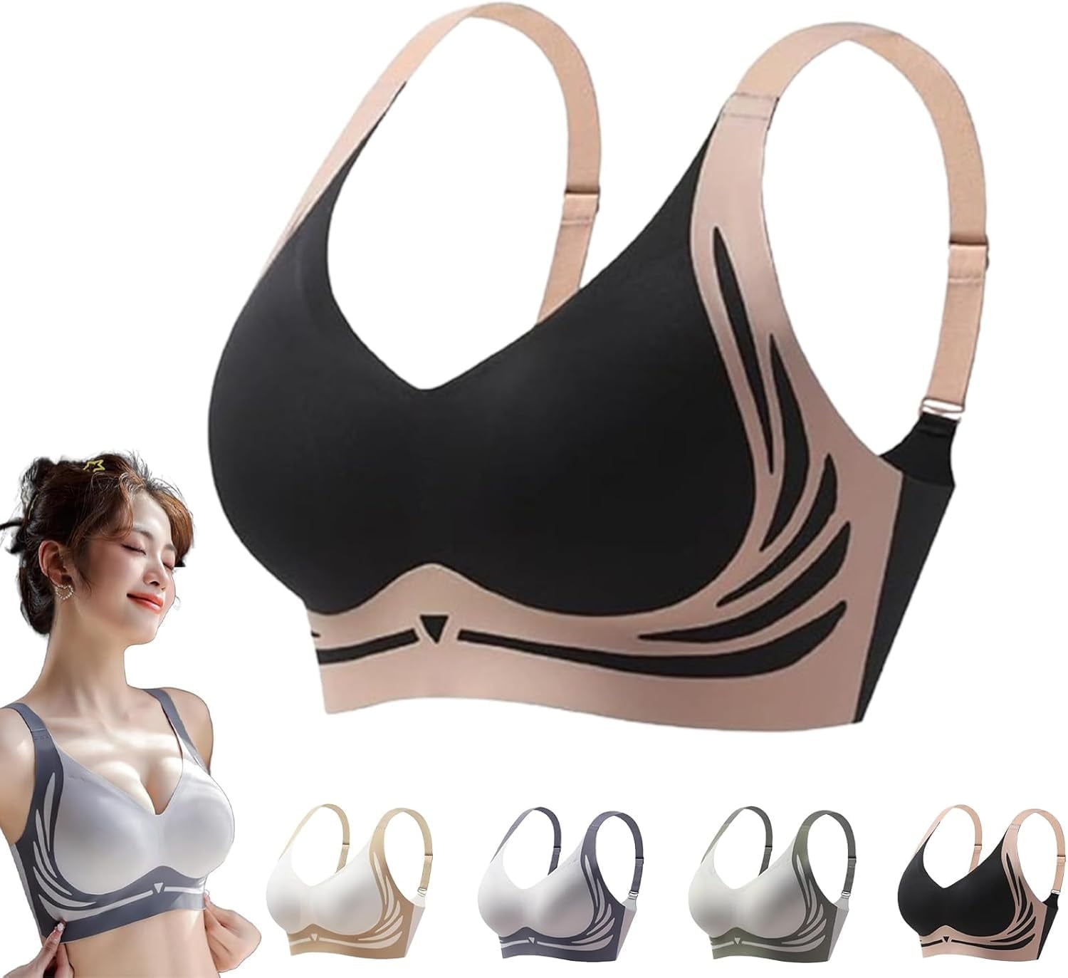 Wmstylist Lushfitting Powerful Push-Up Seamless Bra, Wm Stylist ...
